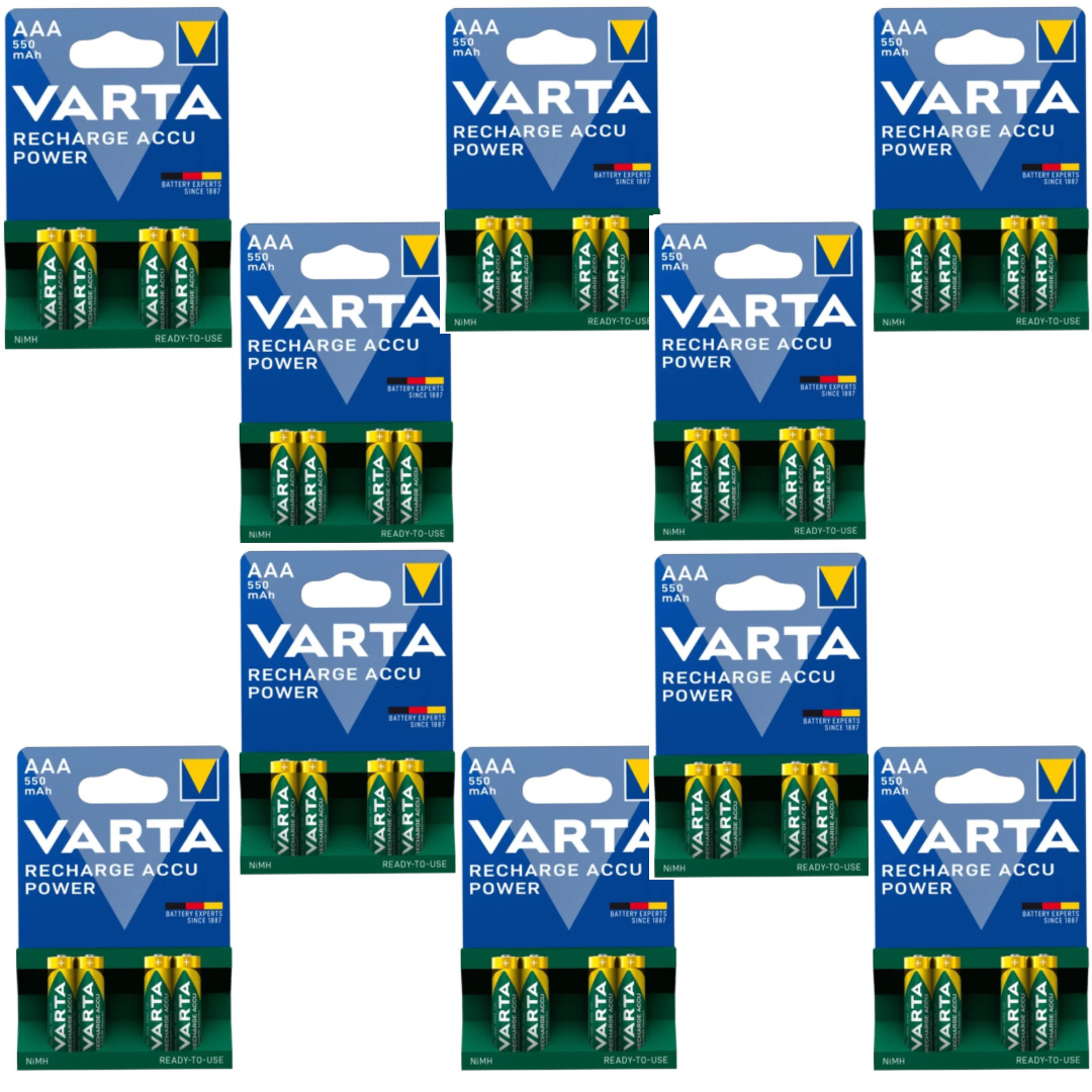 باتری نیم قلمی شارژی وارتا 550mAh بسته 4 عددی پک10تایی - باتری وارتا ...